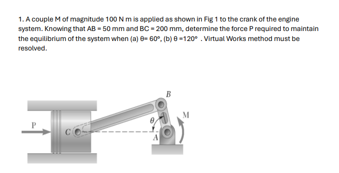 Solved couple M of magnitude 100Nm is applied as shown in | Chegg.com