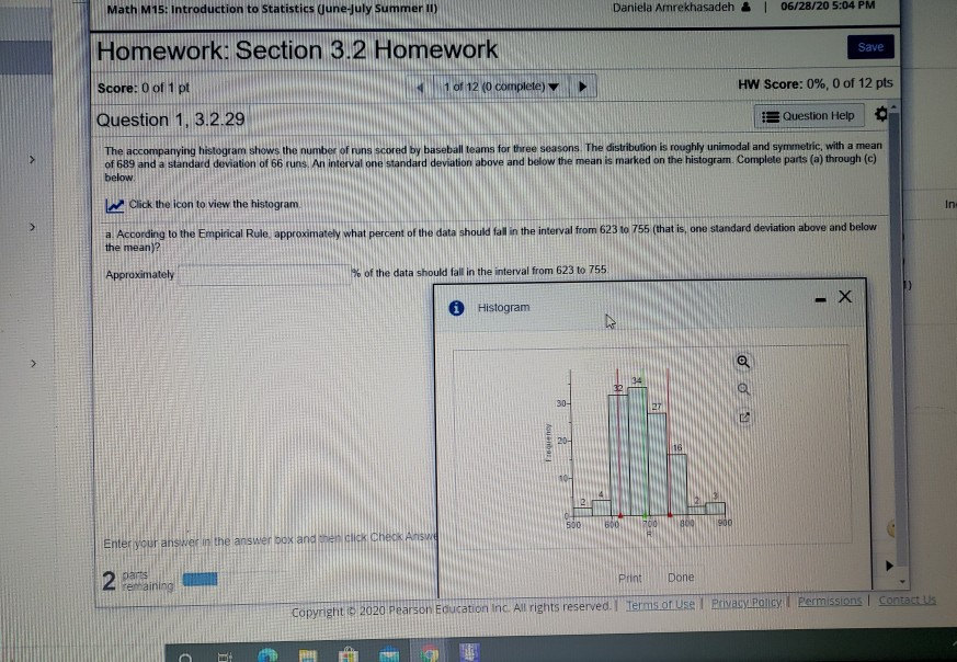 Solved Math M15: Introduction to Statistics (June-July | Chegg.com