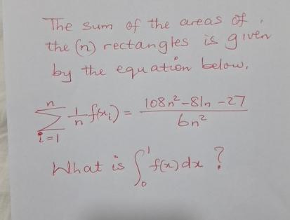 Solved The sum of the areas of. ﻿the (n) ﻿rectangles is | Chegg.com