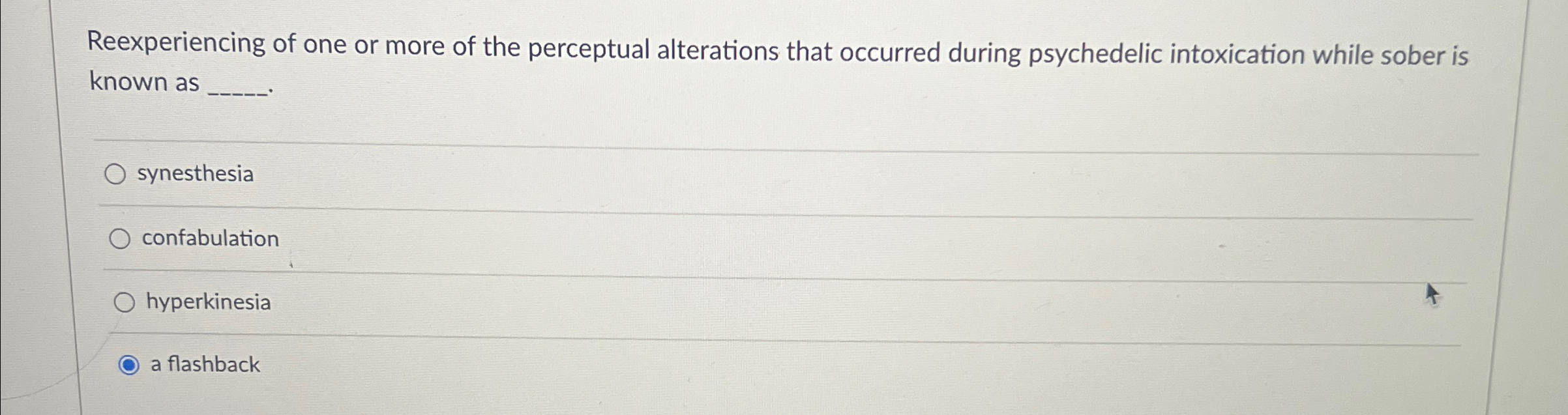 Solved Reexperiencing of one or more of the perceptual | Chegg.com