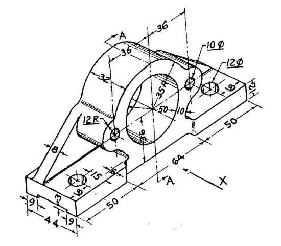 Solved Design a drilling jig for use when drilling the 6 | Chegg.com