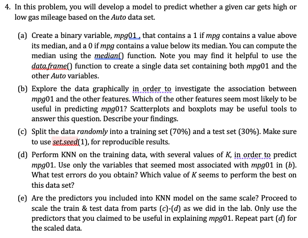 Solved In this problem, you will develop a model to predict | Chegg.com