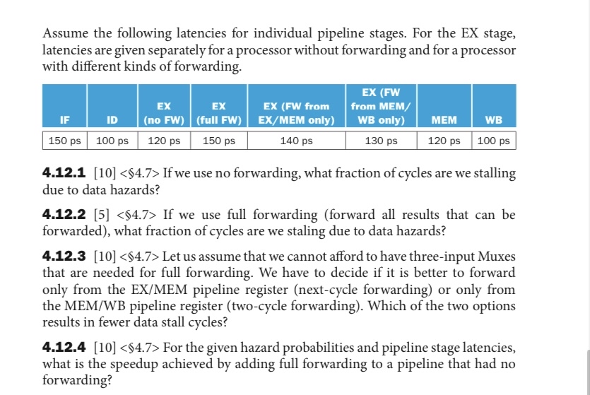 Solved Assume the following latencies for individual | Chegg.com