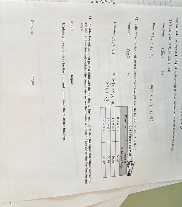 Solved vinc y, s pa ed ext r For each relation given in 1) - | Chegg.com