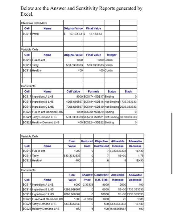 Solved Problem 2. (5 points) Recall the Kellogg production | Chegg.com