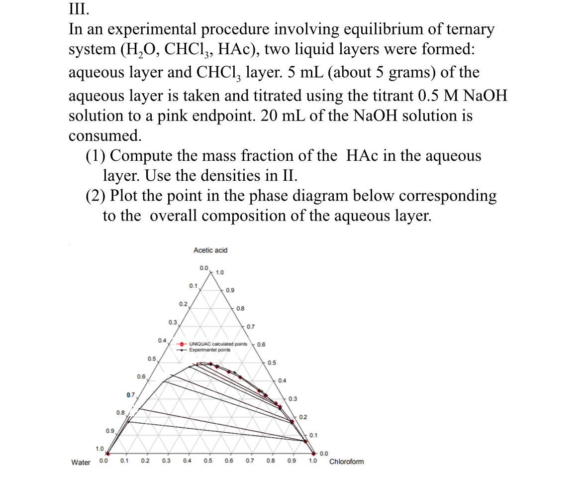 Solved How to solve III.In an experimental procedure | Chegg.com