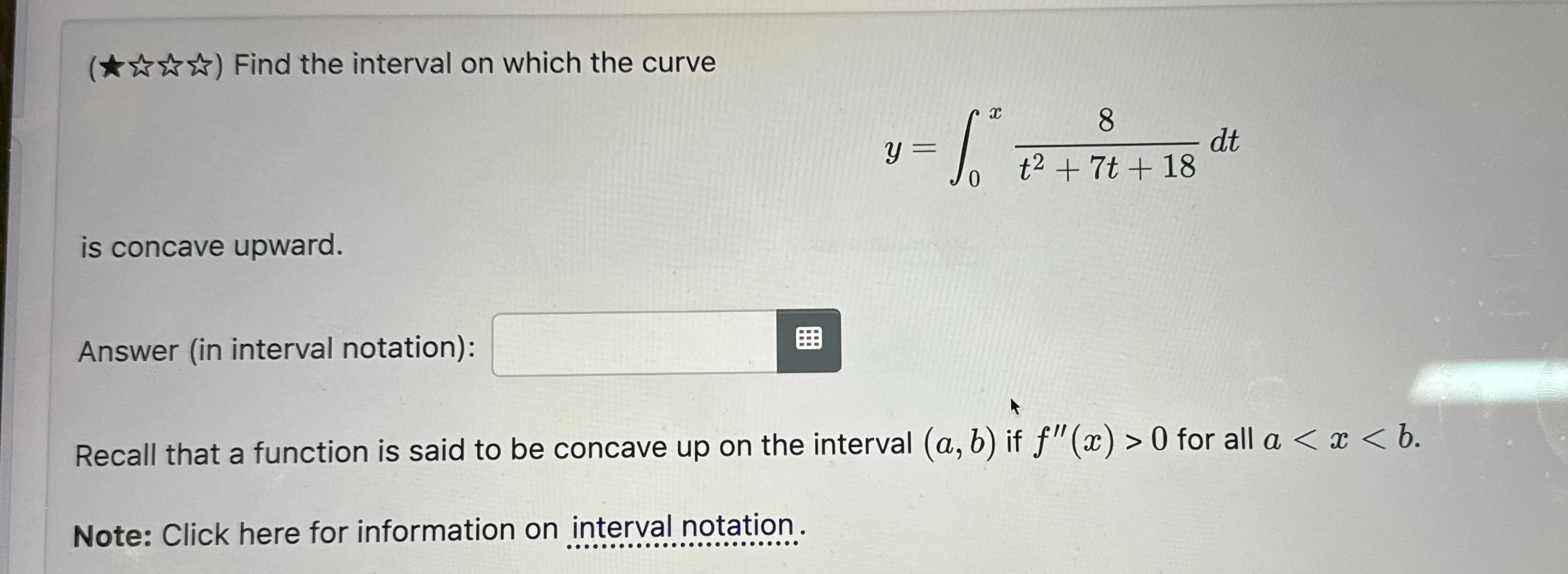 Solved (***tat) ﻿Find the interval on which the | Chegg.com