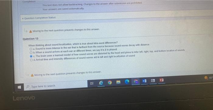 Solved When thinking about sound localization, which is true | Chegg.com