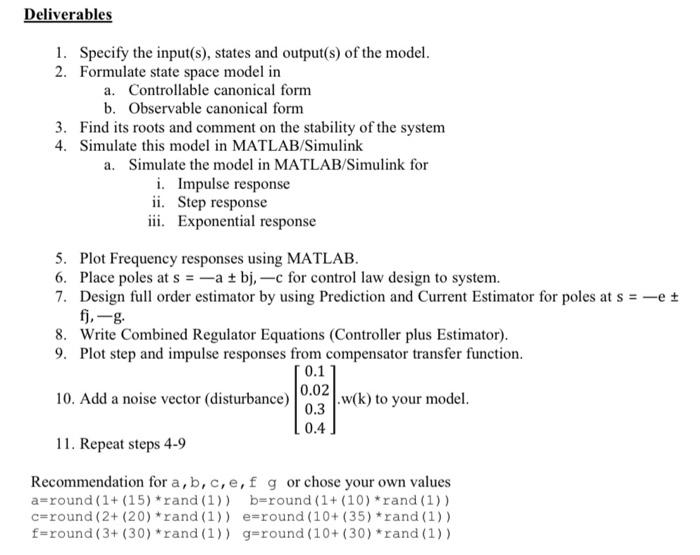 Deliverables 1 Specify The Inputs States And 