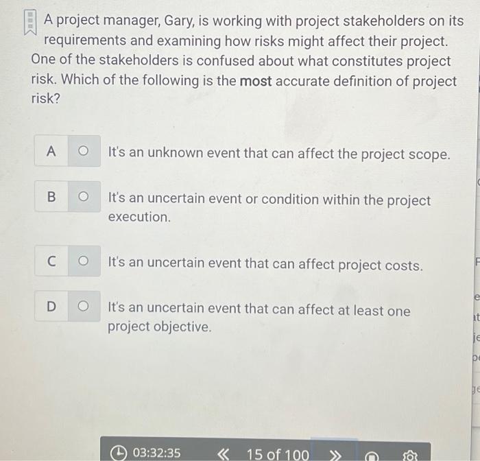 Solved A project manager, Gary, is working with project | Chegg.com
