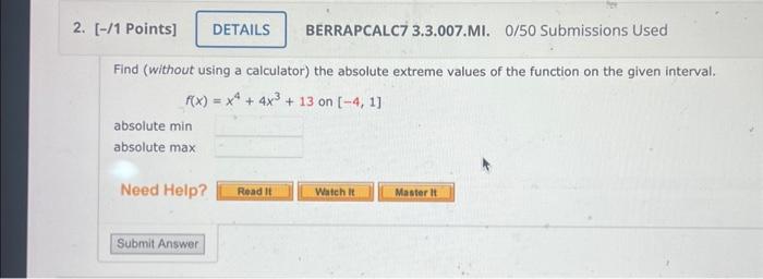 Solved Find (without using a calculator) the absolute | Chegg.com
