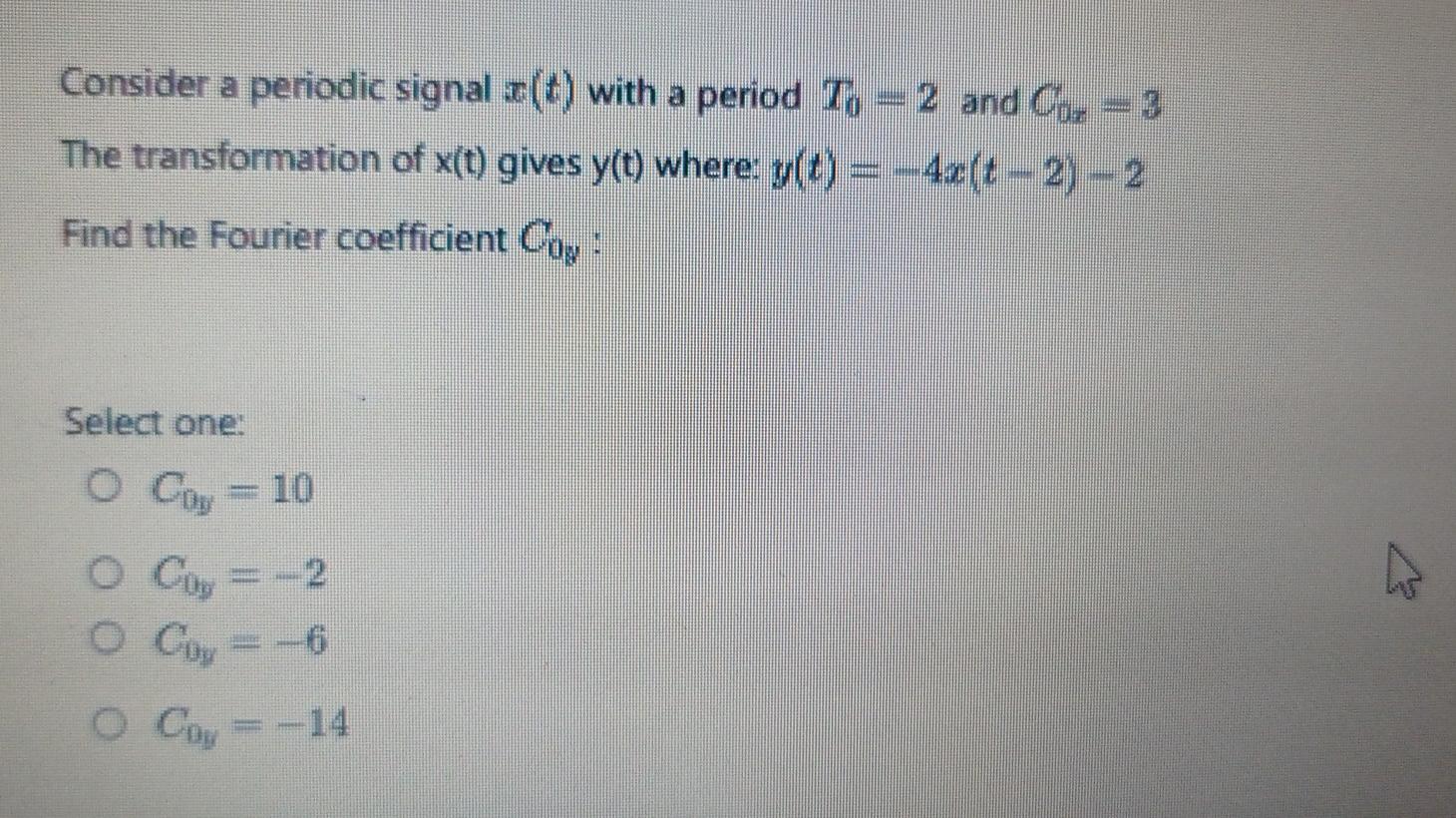 Solved Consider a periodic signal x(t) with a period T0=2 | Chegg.com