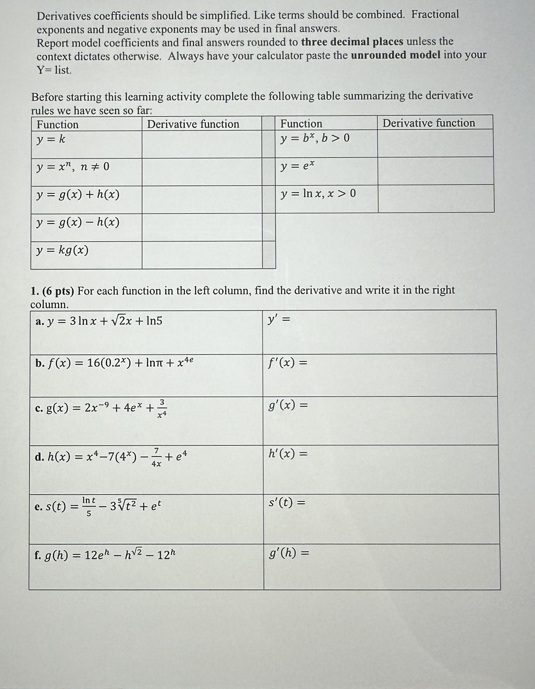 Solved Derivatives coefficients should be simplified. Like | Chegg.com