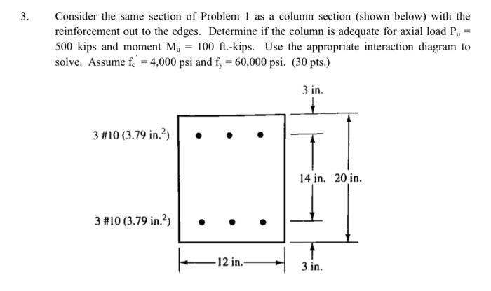 Solved 3. Consider the same section of Problem 1 as a column | Chegg.com