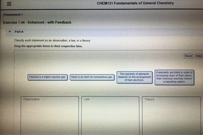 Solved CHEM131 Fundamentals of General Chemistry