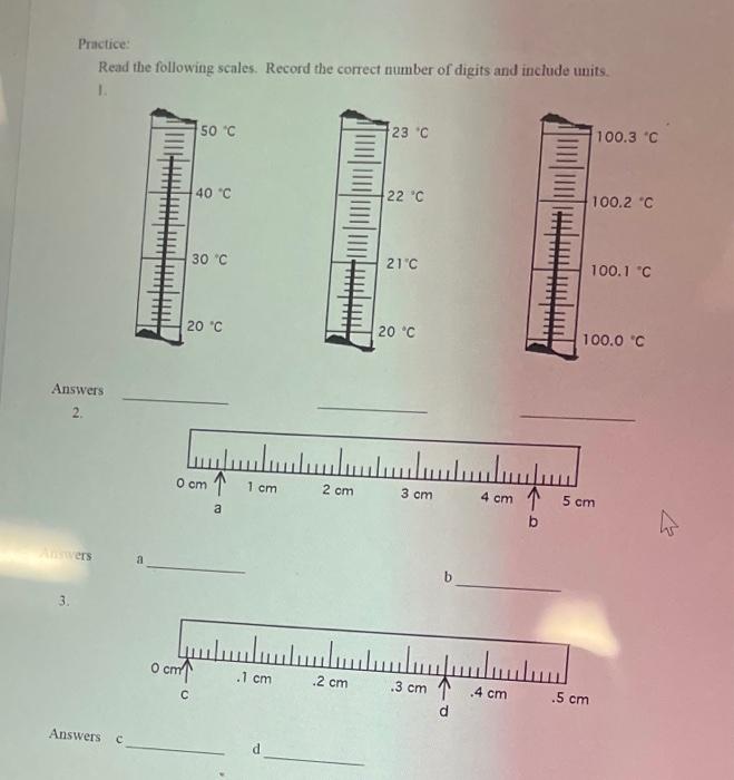 Solved PROCEDURE A Length 1. Obtain a Metric-English ruler | Chegg.com