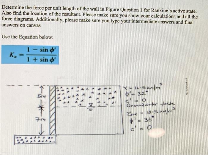 Solved Determine the force per unit length of the wall in | Chegg.com