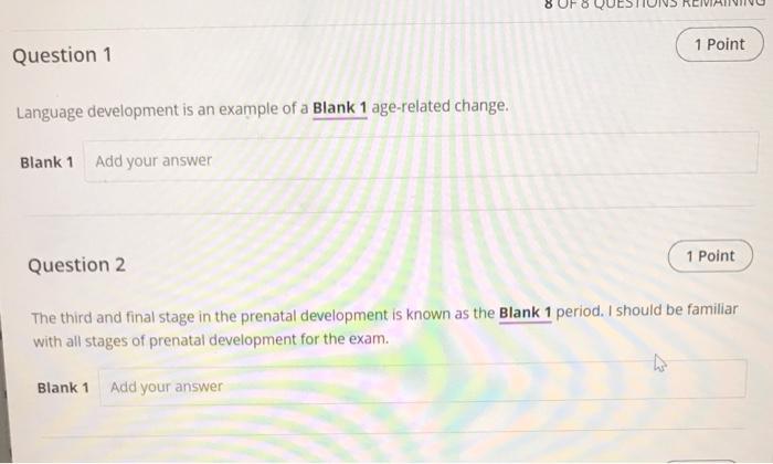 Solved Language development is an example of a Blank 1 | Chegg.com