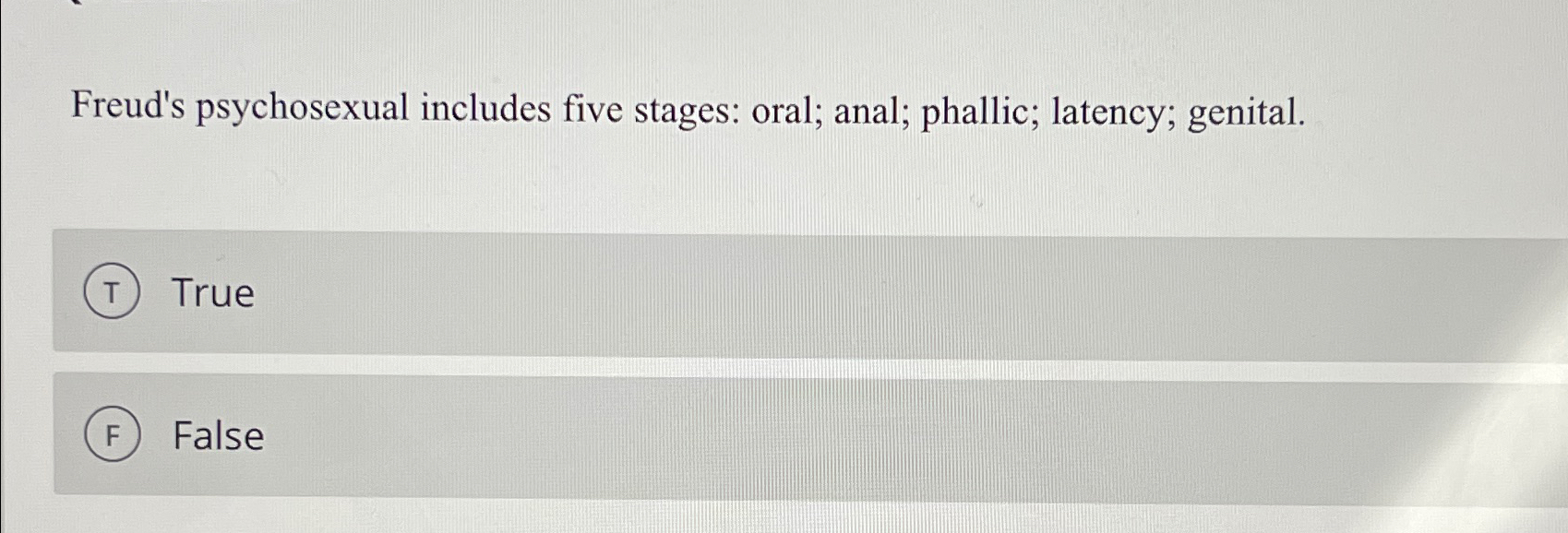 Solved Freud's psychosexual includes five stages: oral; | Chegg.com