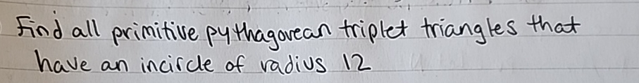 Solved Find all primitive pythagorean triplet triangles that | Chegg.com