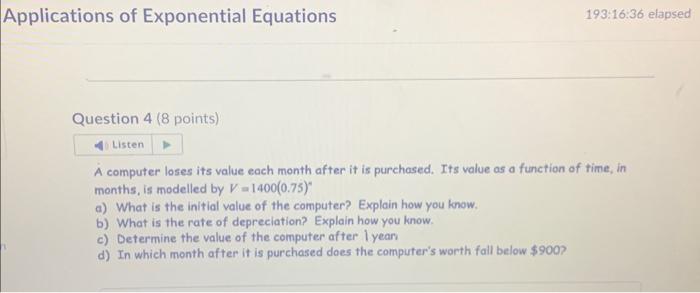 Solved Applications of Exponential Equations 193:16:36 | Chegg.com