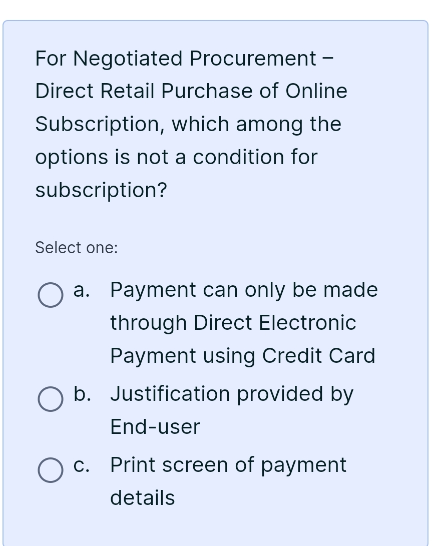 For Negotiated Procurement Direct Retail Purchase of | Chegg.com