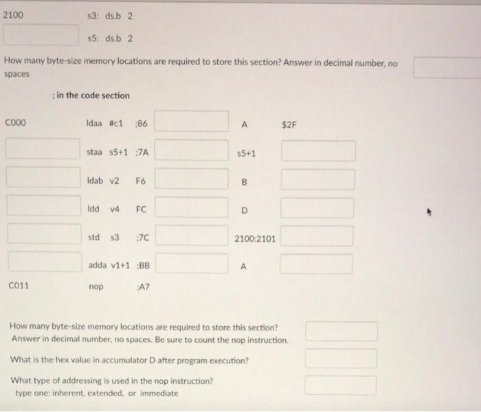 - Fill in the hex addresses for the labels defined in | Chegg.com