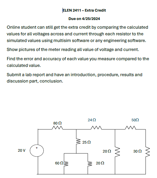 Solved ELEN 2411 - ﻿Extra CreditCompare the calculated | Chegg.com