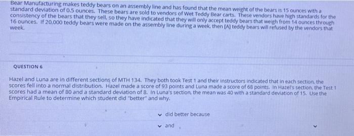 Solved Bear Manufacturing makes teddy bears on an assembly | Chegg.com