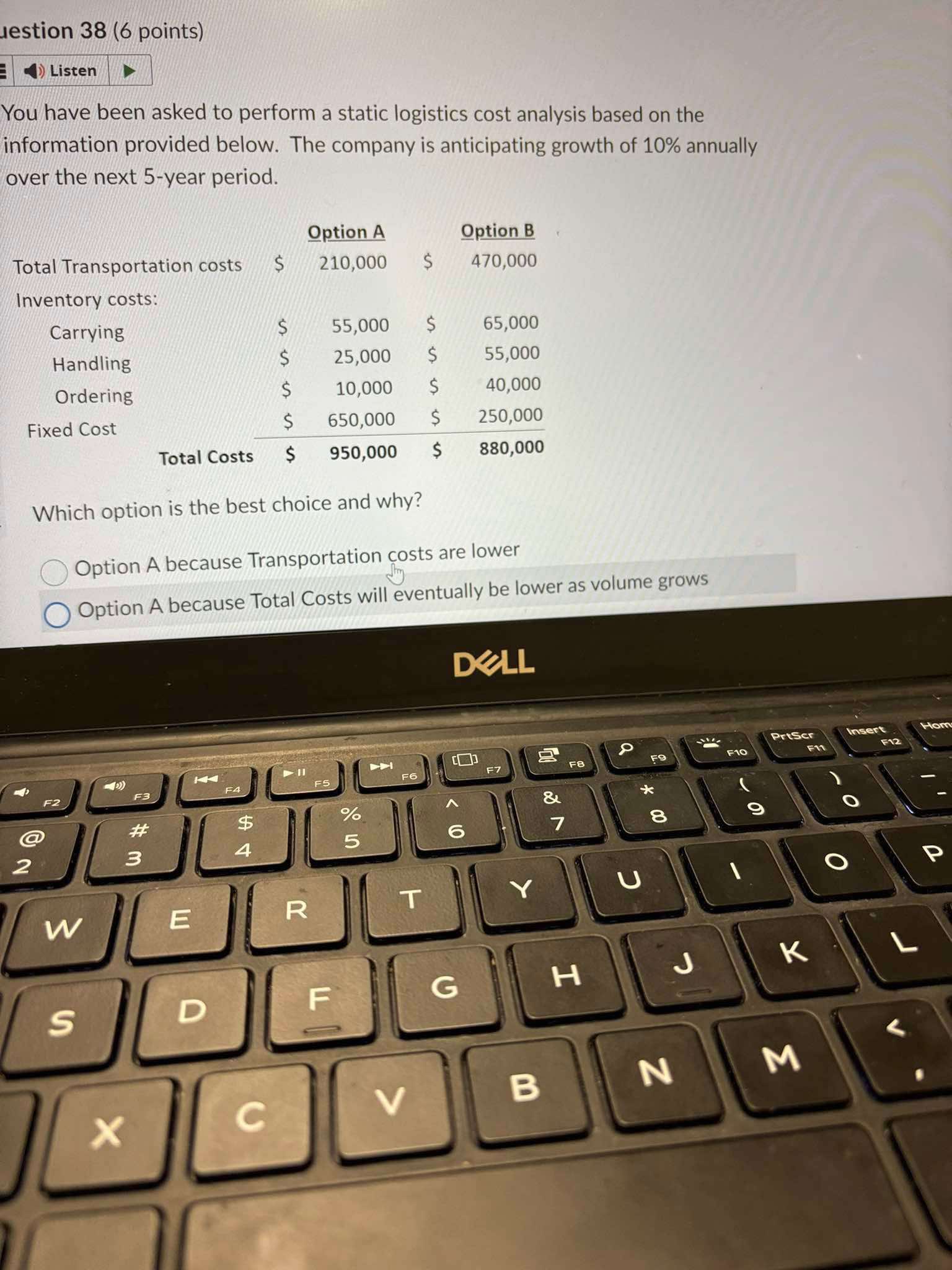 Solved lestion 38 (6 ﻿points)You have been asked to perform | Chegg.com