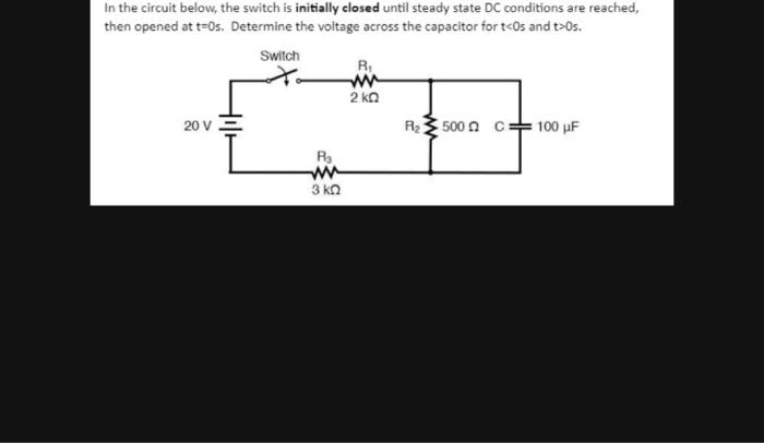 Solved In the circuit below, the switch is initially closed | Chegg.com