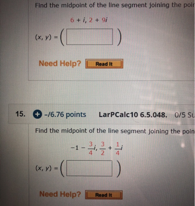 Solved Find the midpoint of the line segment joining the | Chegg.com