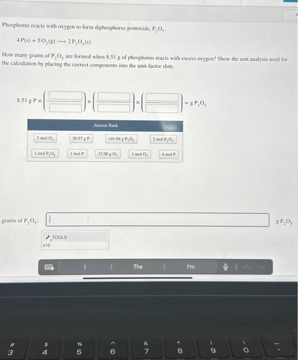Solved Phosphorus reacts with oxygen to form diphosphorus | Chegg.com