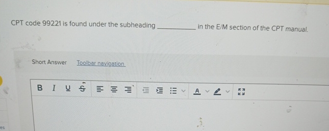 Solved CPT code 99221 ﻿is found under the subheading in the | Chegg.com