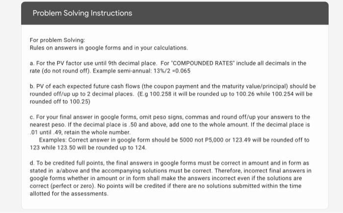 Solved Problem Solving Instructions For problem Solving: | Chegg.com