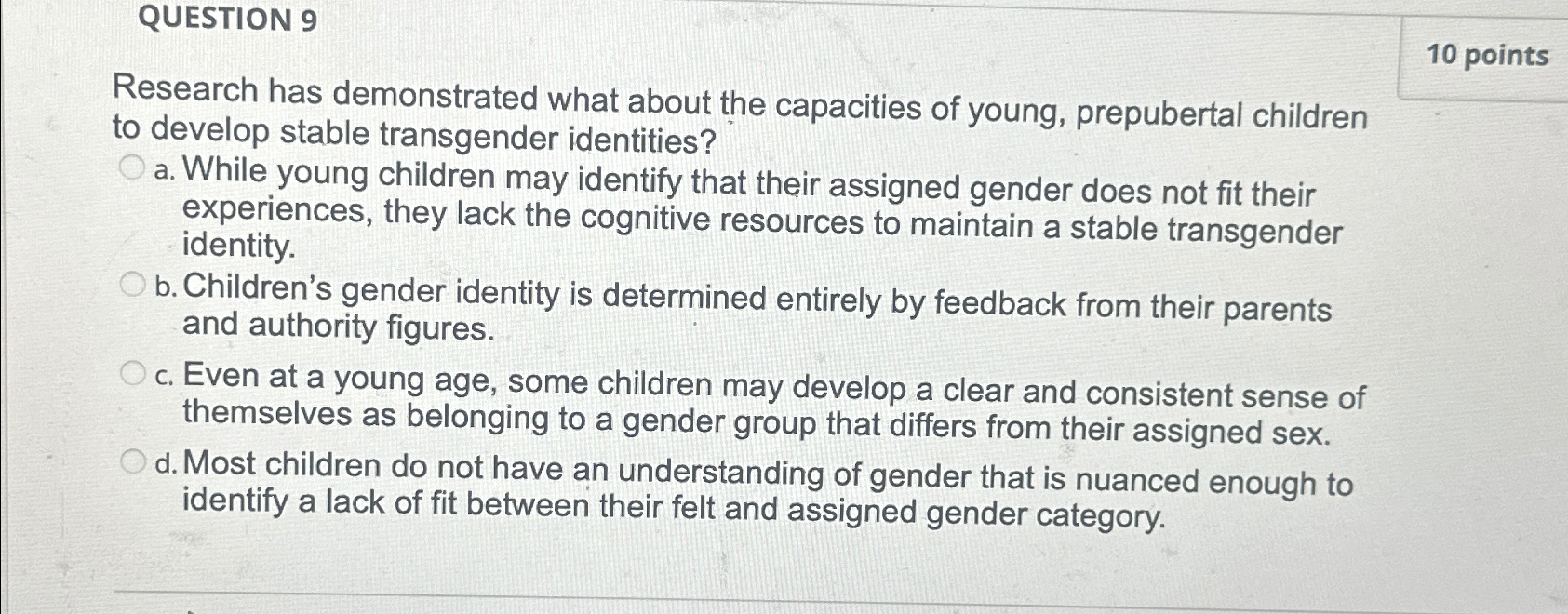 Solved QUESTION 910 ﻿pointsResearch has demonstrated what | Chegg.com