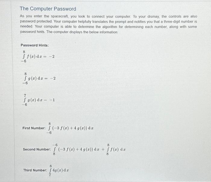 Solved The Computer Password As you enter the spacecraft, | Chegg.com