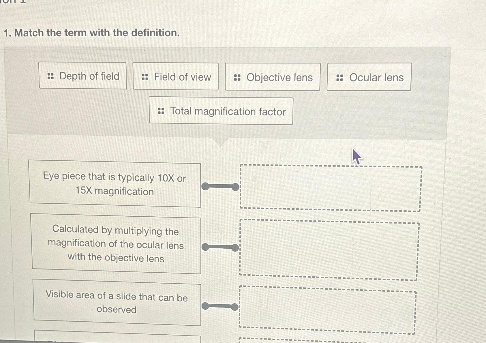 Solved Match the term with the definition.:: Depth of | Chegg.com