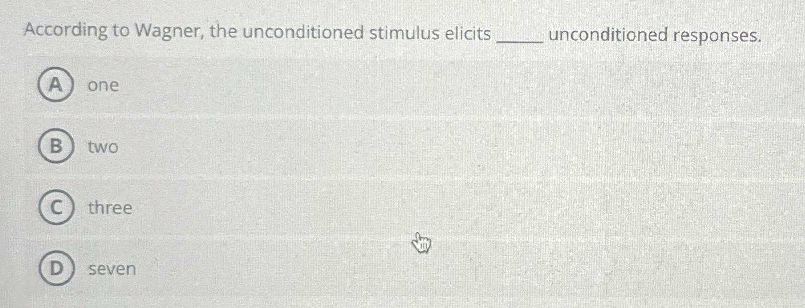 Solved According to Wagner, the unconditioned stimulus | Chegg.com