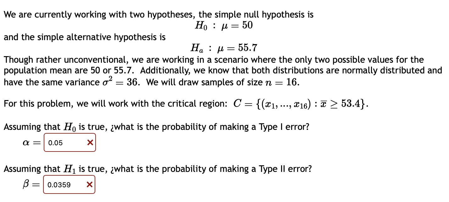 Solved We ﻿are currently working with two hypotheses, the | Chegg.com