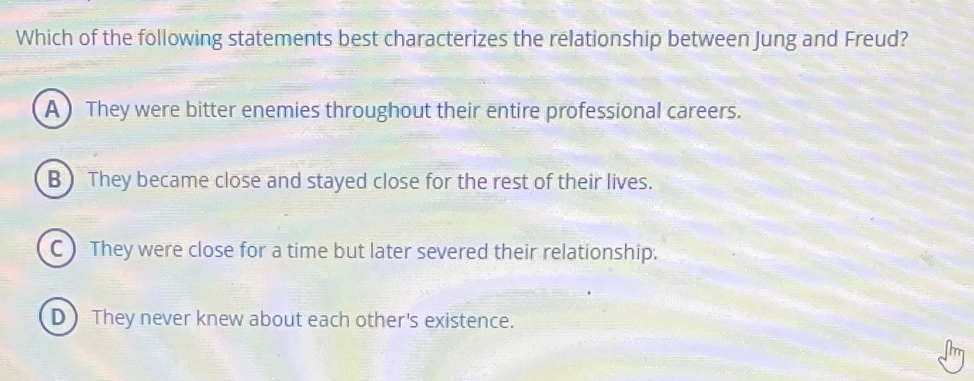 Solved Which of the following statements best characterizes | Chegg.com