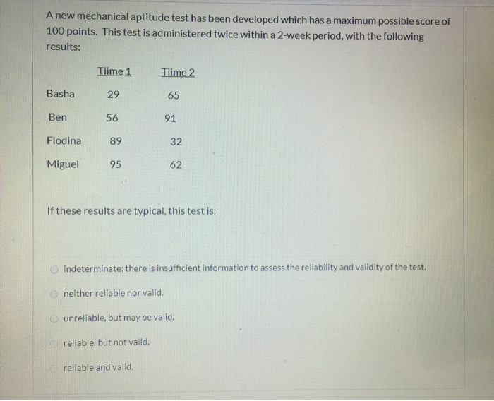 Solved A new mechanical aptitude test has been developed | Chegg.com