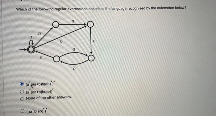 Which of the following regular expressions describes | Chegg.com