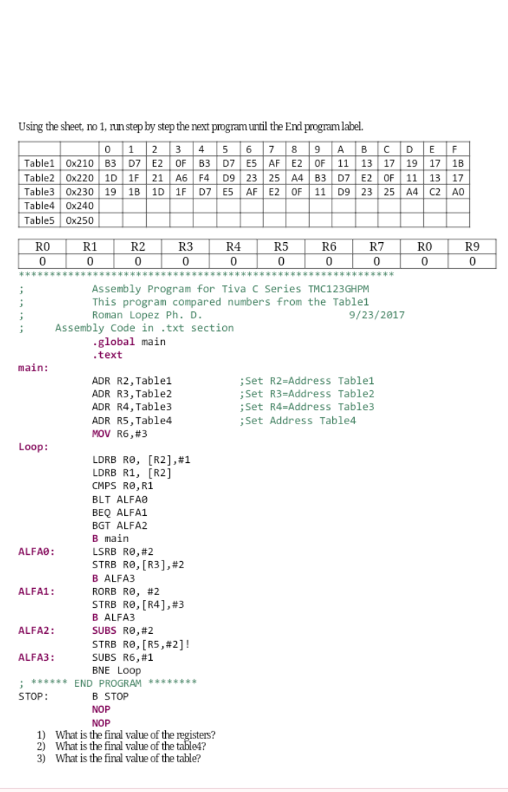 Using the sheet, no 1, ﻿run step by step the next | Chegg.com