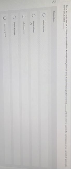 Solved Moms and molecules are in constant, random motion. | Chegg.com