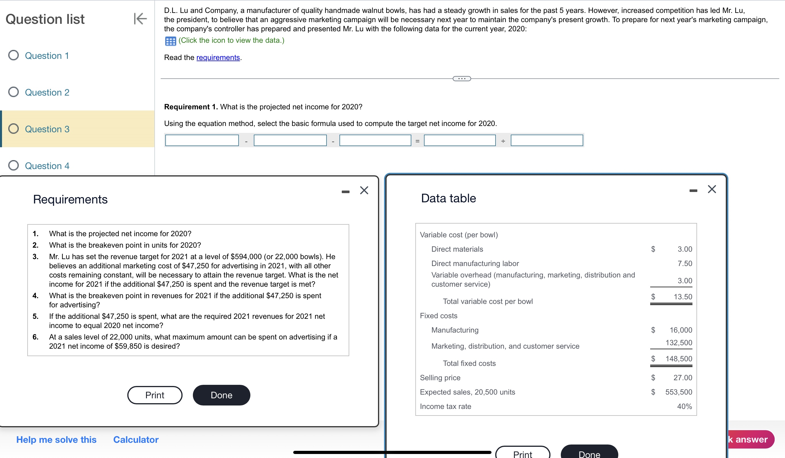 Solved Question 4Data table | Chegg.com