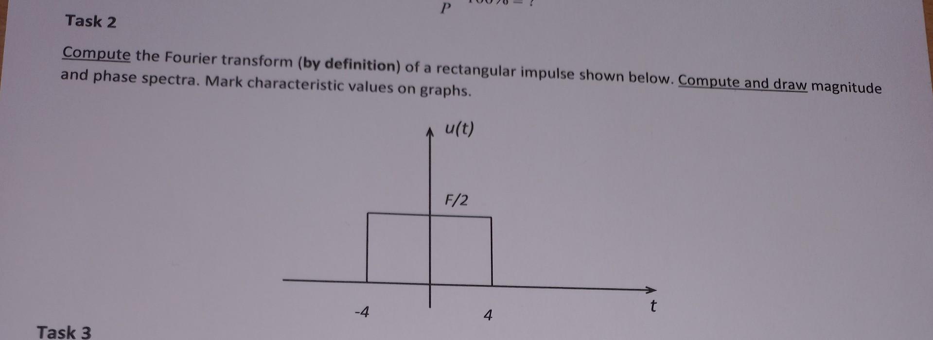Solved Compute the Fourier transform (by definition) of a | Chegg.com