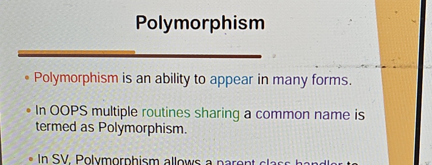 Solved PolymorphismPolymorphism is an ability to appear in | Chegg.com