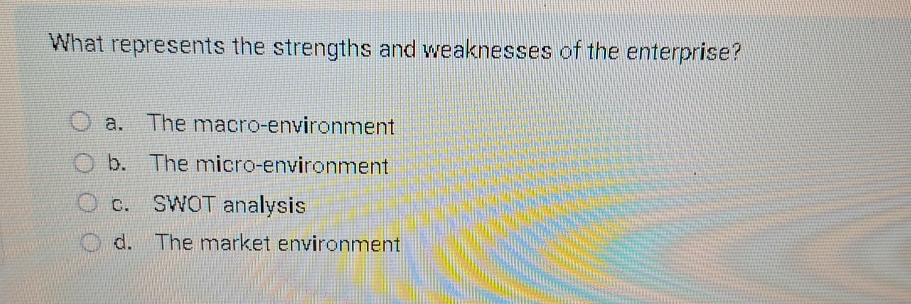 Solved What represents the strengths and weaknesses of the | Chegg.com