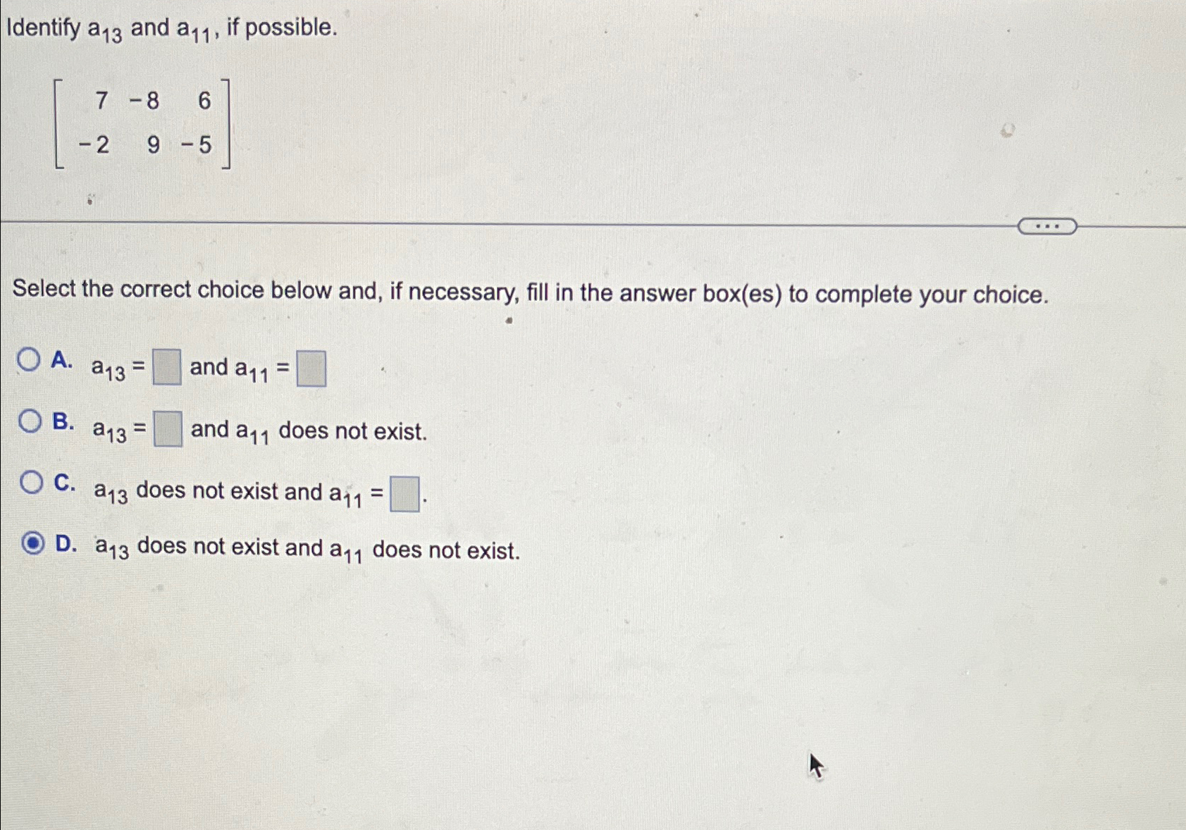 Solved Identify a13 ﻿and a11, ﻿if possible.[7-86-29-5]Select | Chegg.com